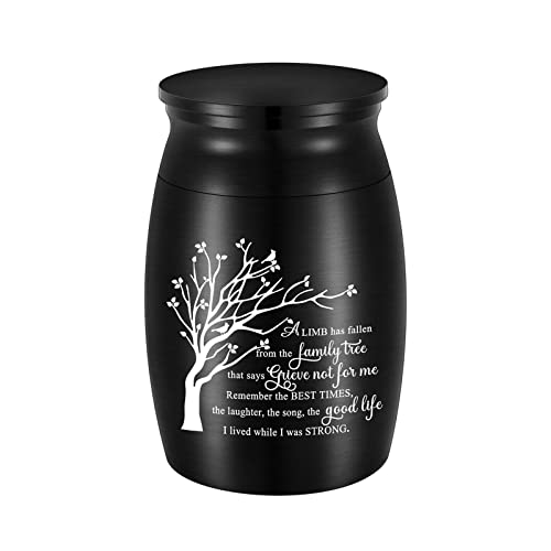 3 Inches Small Urn for Ashes Tree of Life Aluminum Mini Urn for Ashes Cremation Keepsake for Human Ashes Memorial Ashes Holder for Women Men