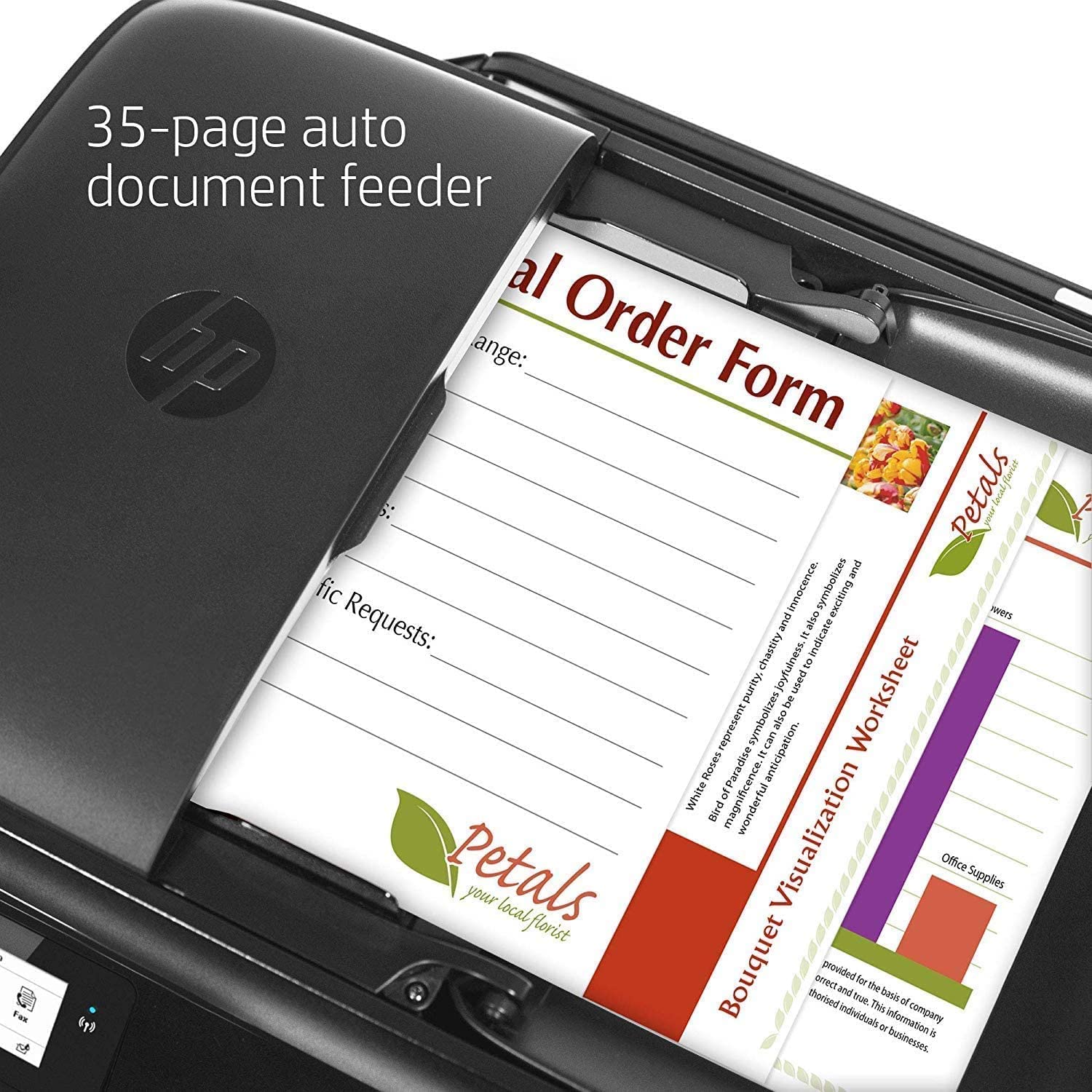 HP OfficeJet 3830 All-in-One Wireless Printer/Copier/Scanner/Fax, Instant Ink, Compatible with Alexa with XPI USB Printer Cable