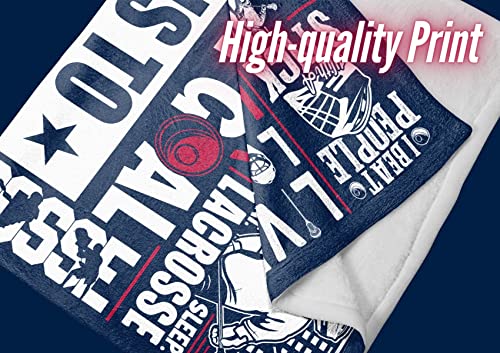 InnoBeta Lacrosse Gifts for Boys Throw, My Goal is to Deny Yours Flannel Blankets for Men 50" x 65"