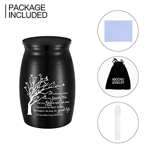 3 Inches Small Urn for Ashes Tree of Life Aluminum Mini Urn for Ashes Cremation Keepsake for Human Ashes Memorial Ashes Holder for Women Men