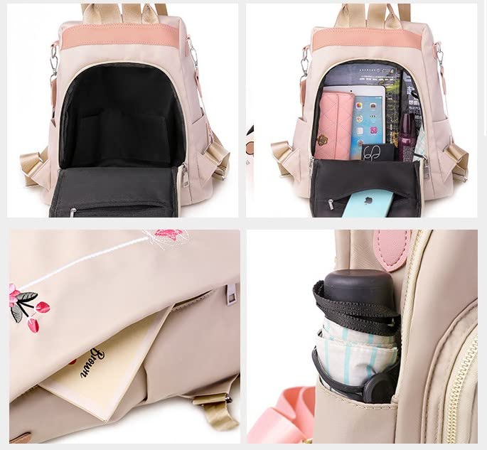 Rose Backpack For Women Bag Soft Leather Fashion Women Backpack Purses Multipurpose Design Handbags And Shoulder Bag