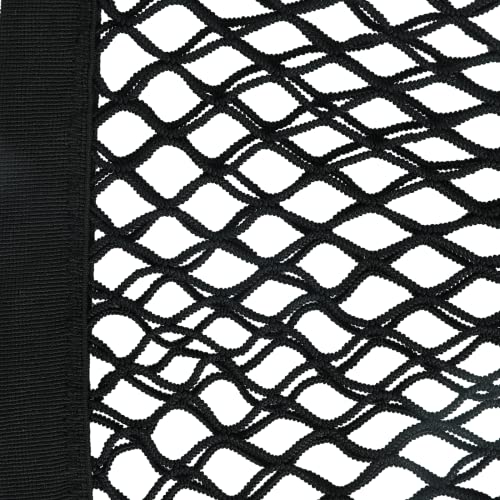 2PCS Small Cargo Net Pocket Storage Mesh Net Elastic Stretchable Automotive Cargo Nets Storage Pouch with 8 Mounting Screws and Hooks for Truck Car SUV RV Boats (17.7 x 9.8 Inches)