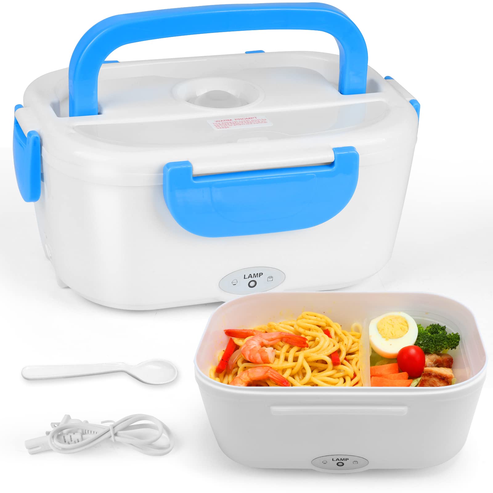 VECH Electric Heating Lunch Box Food Heater Portable Lunch Containers Warming Bento Box for Home & Office Use 110V Heat up Lunch Box (Blue)