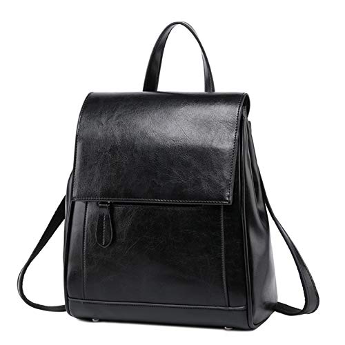 Womens Backpack Purse Soft Leather Antitheft Rucksack Ladies Versatile Shoulder Bag Daypack Travel Office Bag Black