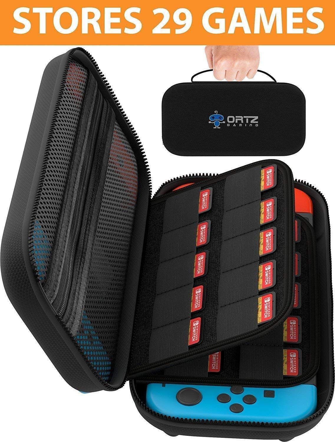 Ortz Carry Case for Nintendo Switch [Stores 29 Games] Premium Quality Protective Portable Hard Carry Case Pouch for Nintendo Switch Console Accessories - Best Game Travel Case Black [nintendo_switch]