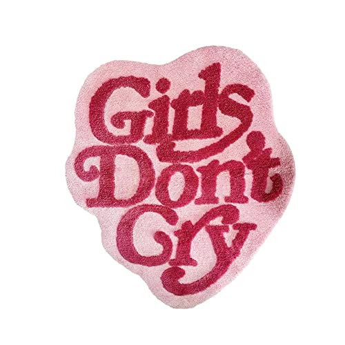 Girls Don't Cry Rug Faux Area Rug Heart Shaped Rug Carpet for Home Living Room Sofa Floor Bedroom