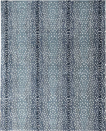 Wallard Antelope Cheetah Blue,Neutral,Grey,Mink Animal Contemporary Handmade 100% Woolen Area Rugs & Carpets (Blue, 9x12)
