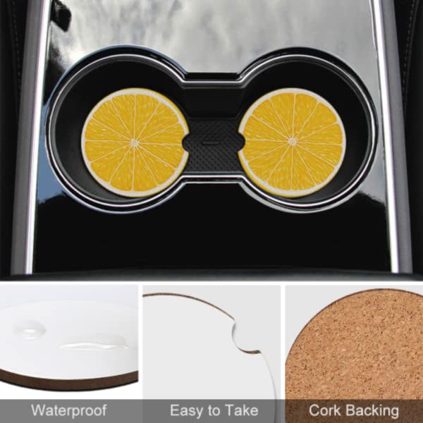 Custom Car Coasters for Cup Holder Personalized Add Your Design Photo Logo Text Cork Base Car Coasters for Drink Decorative Cup Coasters for Car (2PCS)