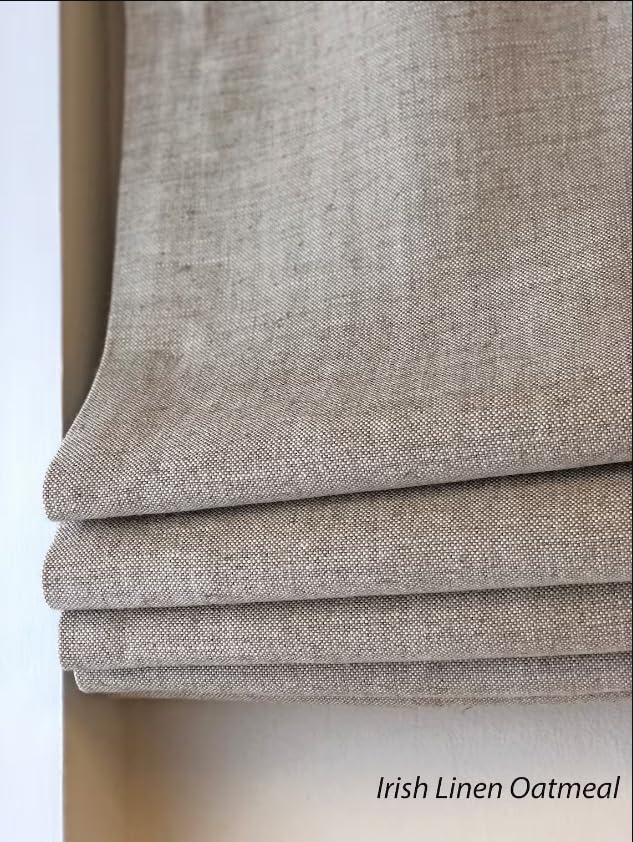 Linen Roman Shade, Irish Linen Shade, Cordless Mechanism, Custom Made Linen Roman Shade, Relaxed Roman Shade, Window Treatment