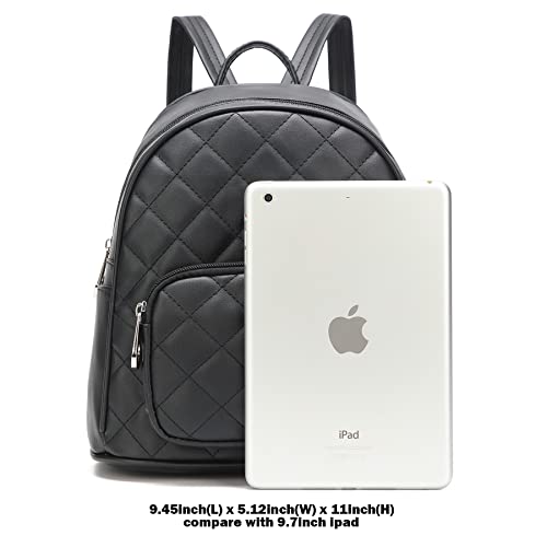 IHAYNER Women Mini Backpack Purse for Girl Quilted Embroidery Backpack PU Leather Fashion Bags