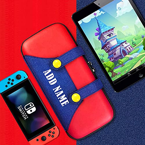 Personalized for Nintendo Switch Lite Case Add Name, Custom Switch Lite Carrying Case for Nintendo Protective Hard Portable Travel Carry Case (Red)