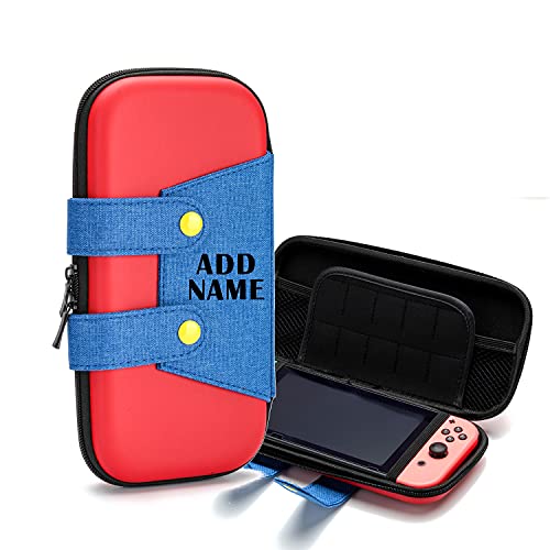 Personalized for Nintendo Switch Lite Case Add Name, Custom Switch Lite Carrying Case for Nintendo Protective Hard Portable Travel Carry Case (Red)