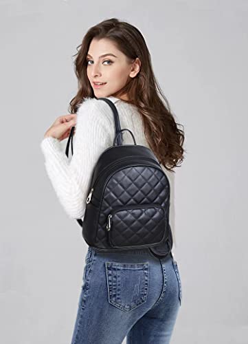 IHAYNER Women Mini Backpack Purse for Girl Quilted Embroidery Backpack PU Leather Fashion Bags