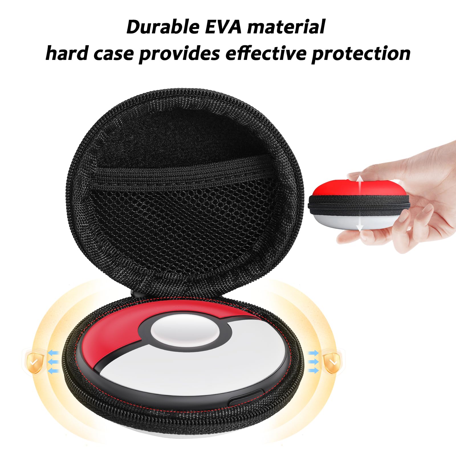 PKBD Carrying Case for Go Plus + 2023, Protective Hard Portable Travel Case with Hand Strap, Small Circular Storage Cases for Go Plus +, Red, Redwhite