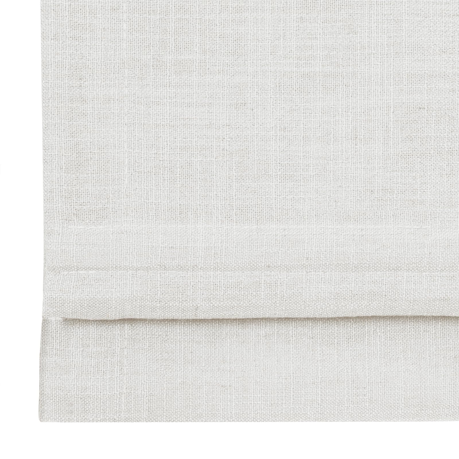 ChadMade Cordless Linen Textured Room Darkening Roman Shade Solid Fabric Window Treatment, Install Hardware Included, Custom Made Blackout Roman Blind for Bedroom, 1 Panel, Beige White