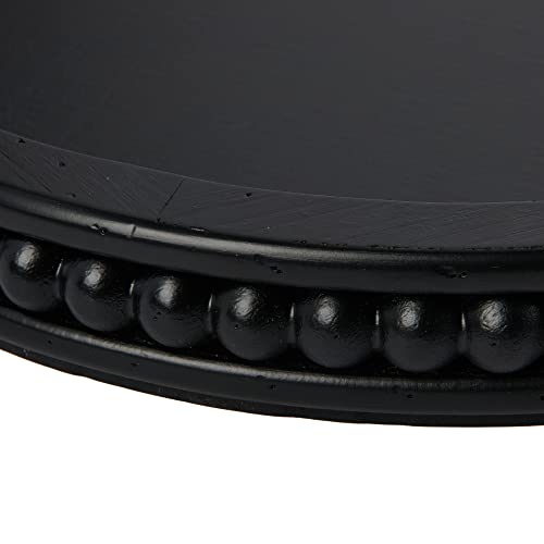 Creative Co-Op Farmhouse Decorative Wood Circle Hobnail Edge, Black Tray