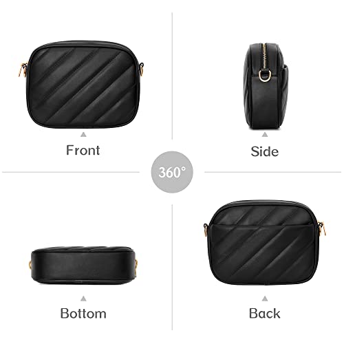 GEEAD Small Quilted Crossbody Bags for Women Trendy Design Shoulder Purse with Round Zip Bag