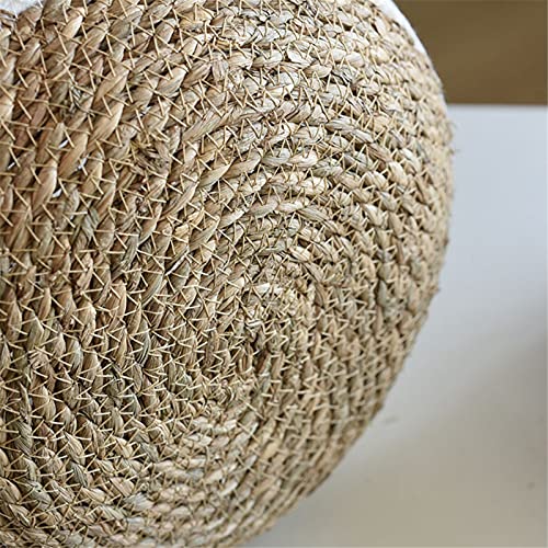 Ochine Seagrass Storage Baskets Round Wicker Baskets Hand-Woven Storage Baskets with Handles Seagrass Wicker Basket Handwoven Storage Baskets Hand-Woven Storage Organizer Baskets Bins for Organizing