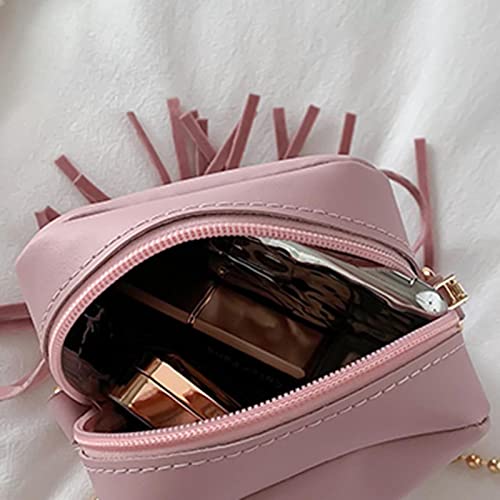 Satchel Bags for Women Crossbody Leather Shoulder Classic Small Capacity Leather Messenger Bag Chain Strap Clutch Bags, Brown