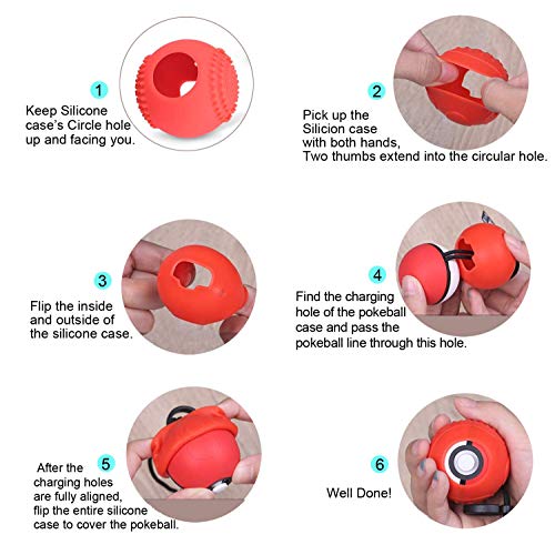 Kourpar Carry Case Cabin for Switch Pokeball Plus Controller Portable Bag Pocket Box Compatible with Nintendo Poke Ball Protecting Holder Grip Sleeve Enhancing Pokémon Lets Go Pikachu Eevee Gamer