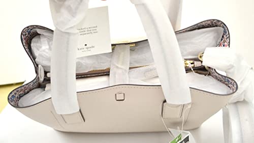 Designer Kate New York Women's Hadley Road Small Dina Top Handle Handbag Tote in Tusk Light Cream light Beige