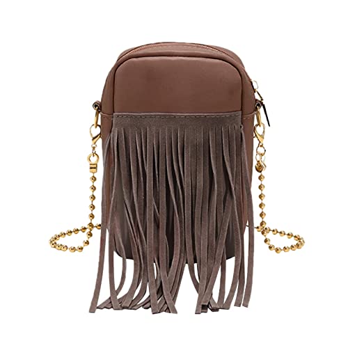Satchel Bags for Women Crossbody Leather Shoulder Classic Small Capacity Leather Messenger Bag Chain Strap Clutch Bags, Brown