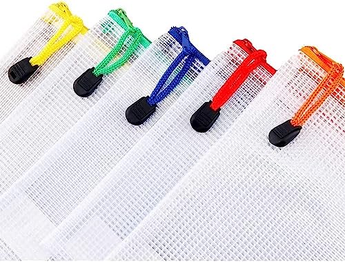 Oaimyy-3"x 5", 18 Pcs Zipper Pouches with with Label Pocket Document Folders Zip Bag for Office Supplies, Organizing Storage (3 * 5 inch, Multicolor)