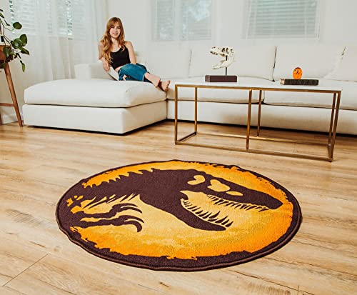 Ukonic Jurassic World Logo 39-Inch Round Area Rug