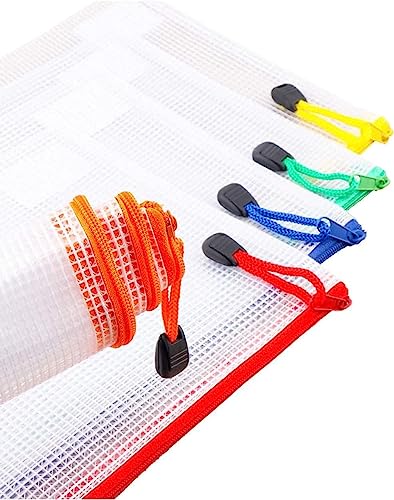 Oaimyy-3"x 5", 18 Pcs Zipper Pouches with with Label Pocket Document Folders Zip Bag for Office Supplies, Organizing Storage (3 * 5 inch, Multicolor)