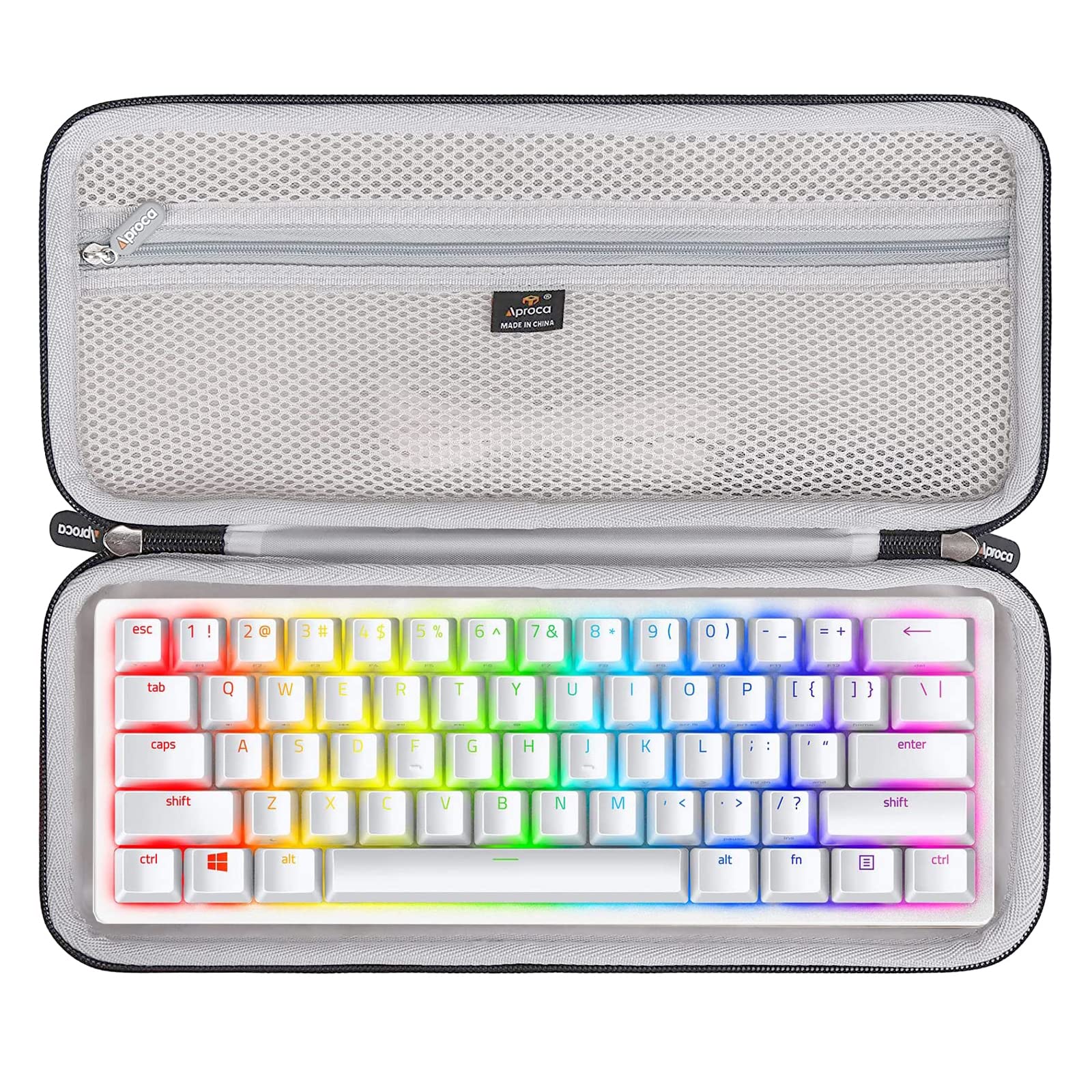 Aproca Hard Storage Protective Travel Case, for RK Royal KLUDGE RK61 / Razer Huntsman Mini/Keychron K7 Ultra-Slim Wired 60% Mechanical Gaming Keyboard