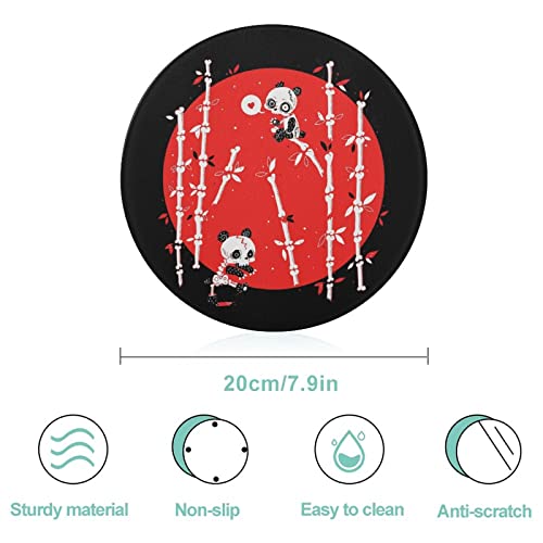 Zombie Pandas Cutting Board Tempered Glass Chopping Board for Kitchen Hotel