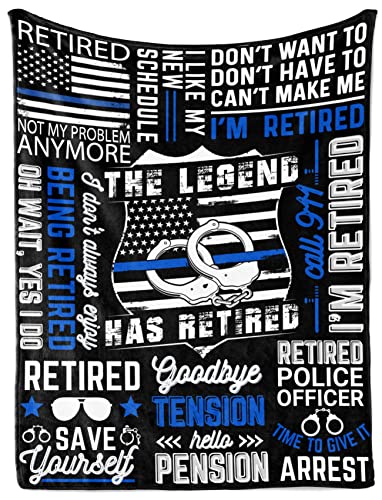 InnoBeta Police Officer Retirement Gifts, Funny Throw Blanket for Retired Police Officers Men, Law Enforcement, Correctional Officer, Cops 65" x 50"