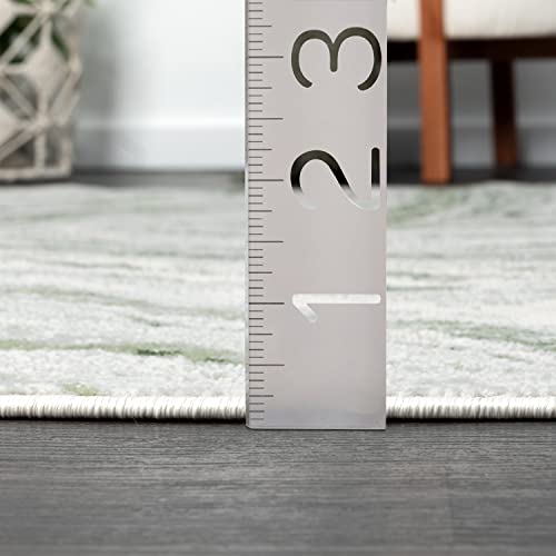 Abani Atlas 8'x10' Green/Grey Area Rug, Abstract Marble - Durable Non-Shedding - Easy to Clean