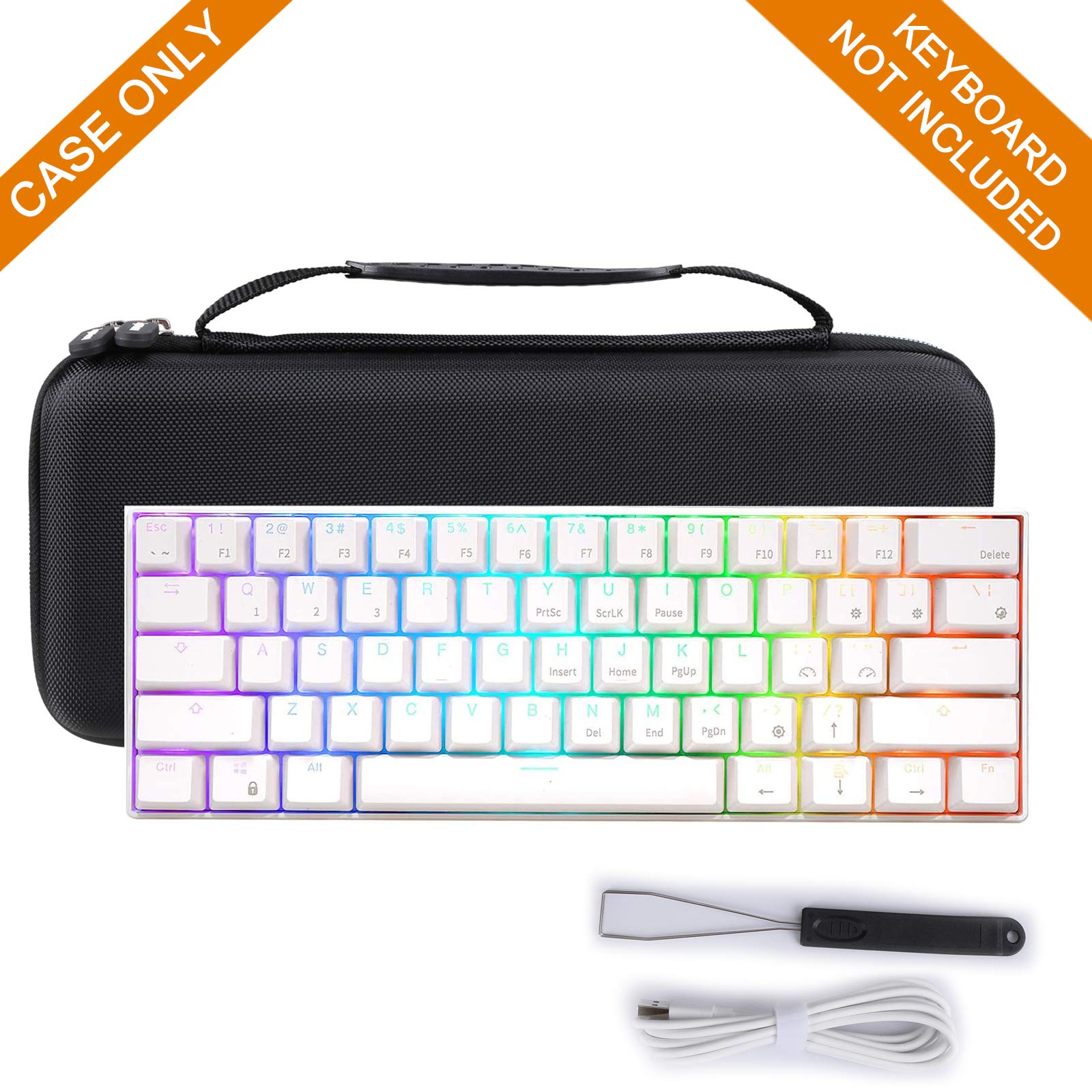 Aproca Hard Storage Protective Travel Case, for RK Royal KLUDGE RK61 / Razer Huntsman Mini/Keychron K7 Ultra-Slim Wired 60% Mechanical Gaming Keyboard
