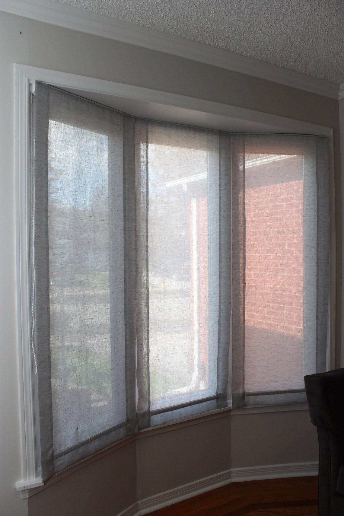 Cordless Roman Shades, Utopia (100% sheer linen), Sheer Linen Roman Shades, Custom Made Window treatments