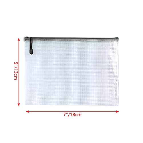 Oaimyy-18 Pcs,3"x 5",Plastic Mesh Zipper Pouch Document Folders Bag Zipper Zip File Folders for Office Supplies, Travel,Organizing Storage (3"x 5" inch, Multicolor)