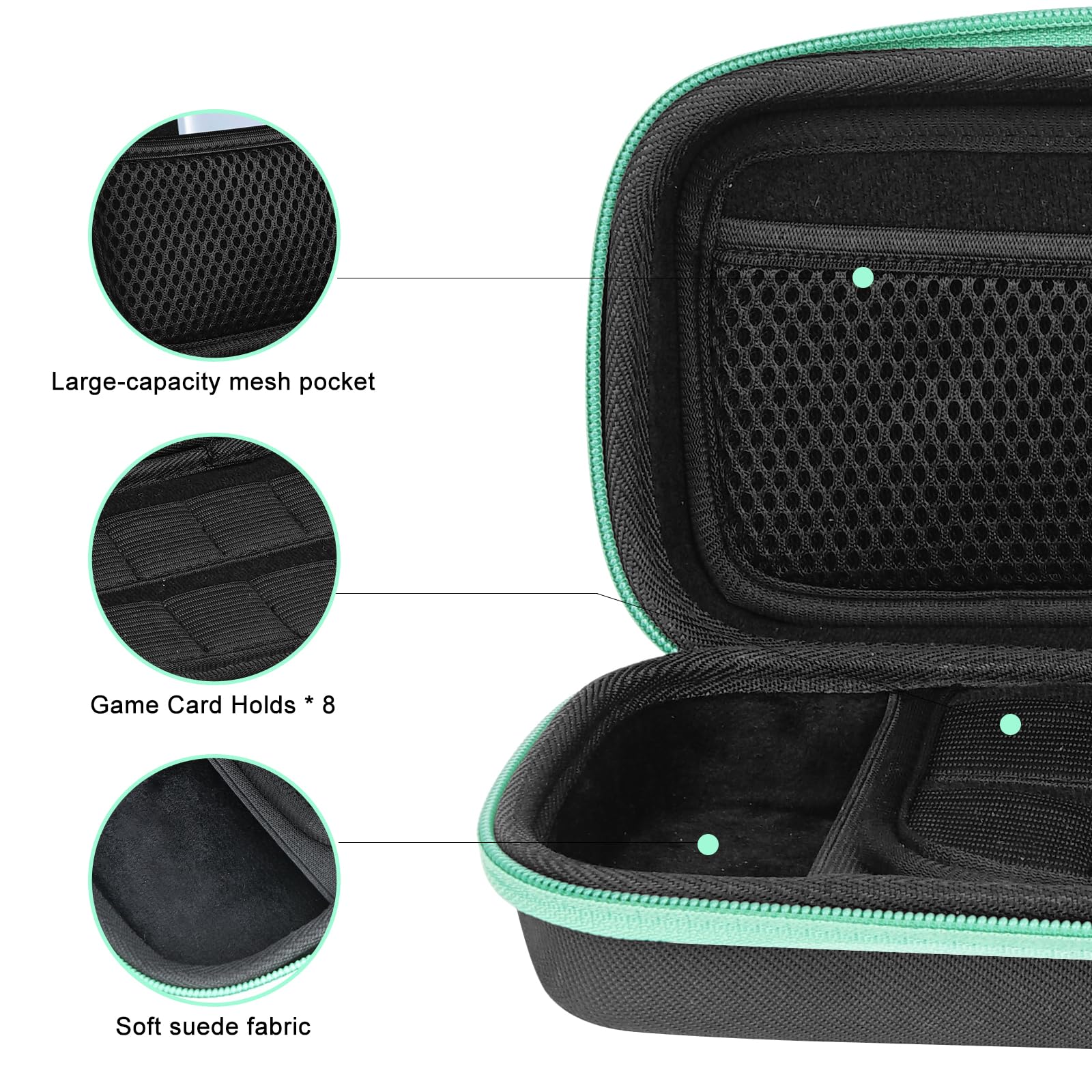 ZHUOVERCI Carry Case for Razer Edge 5G/Wi-Fi, Protective Hard Portable Travel Carrying Case Shell Pouch with Pockets for Accessories and Games for Razer Edge 6.8'' 2022, Black