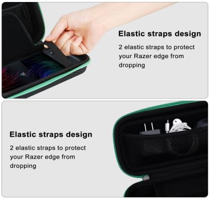 ZHUOVERCI Carry Case for Razer Edge 5G/Wi-Fi, Protective Hard Portable Travel Carrying Case Shell Pouch with Pockets for Accessories and Games for Razer Edge 6.8'' 2022, Black