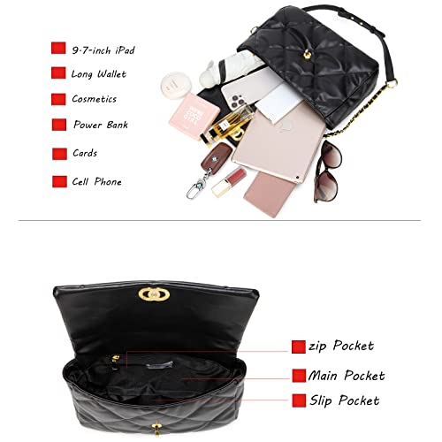 Crossbody Bags for Women Vegan Leather Handbags Classic Tote Purse with Adjustable Strap large Messenger Shoulder Bags Black