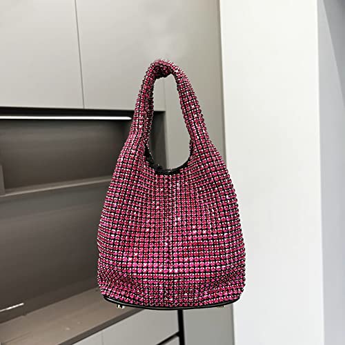 Women Rhinestones Tote Bag Crystal Hobo Bag Bling Bling Evening Handbag Stylish Shiny Clutch Purse Wedding Party