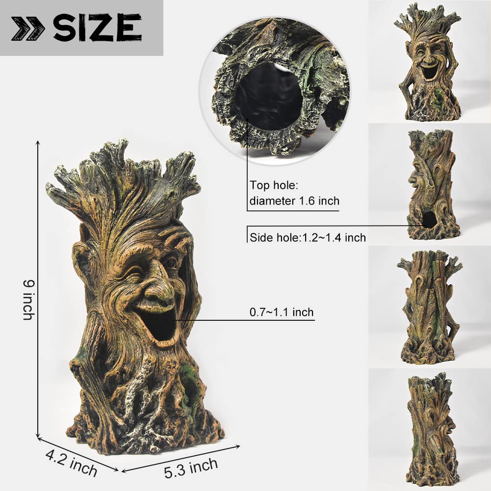 PTFJZ Fish Tank Accessories-Hollow Tree Trunk Aquarium Decorations Disney Aquarium Decorations for Betta Hideout Caves Large Aquarium Décor Thematic Ornaments