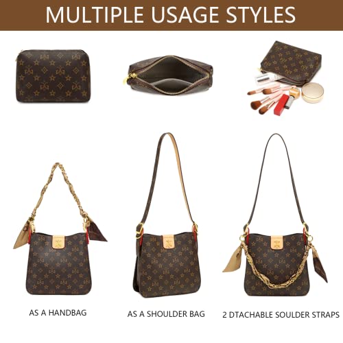 MESSGAIL Bucket Bags for Women Designer Shoulder Bags Top Handle Satchel Purses Set 2pcs
