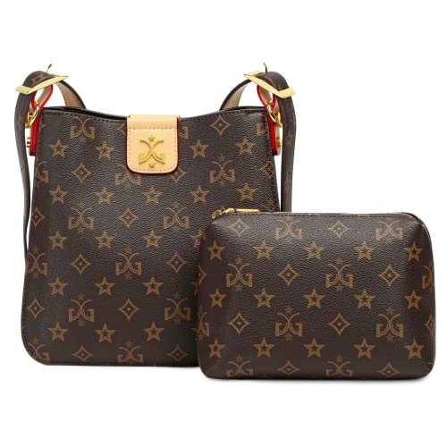 MESSGAIL Bucket Bags for Women Designer Shoulder Bags Top Handle Satchel Purses Set 2pcs