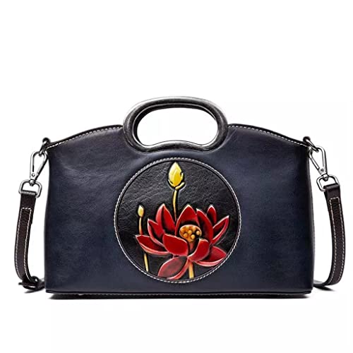 DANN Retro Women's Bag Shopping Hand-Painted Handbag Casual Women's Shoulder Messenger Bag (Color : D, Size