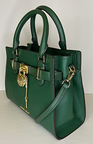 Michael Kors Hamilton SM Satchel bundled with SM TZ Coinpouch Purse Hook (Jewel Green)
