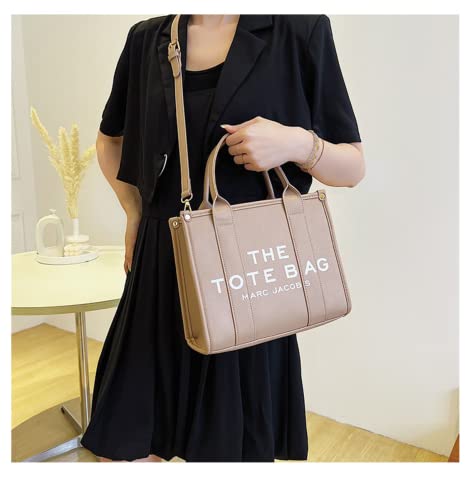 The Tote Bag for Women, Large Capacity Single Shoulder Crossbody Bag, PU Leather Tote Bag, Work Bag, School, Travel (khaki,10.6x9x4.3)