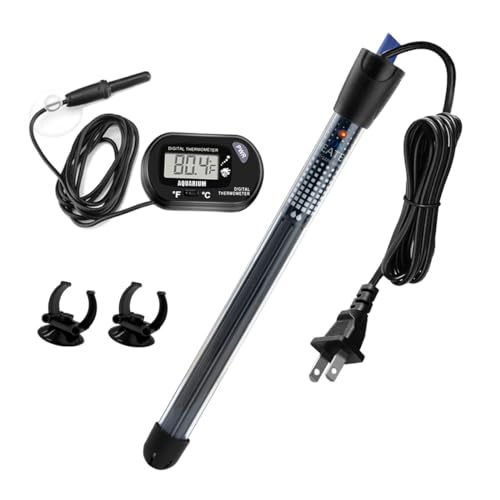 DOMICA 300W Submersible Aquarium Heater, Adjustable Fish Tank Heater, with Suction Cups and Free Thermometer Suitable for Marine Saltwater and Freshwater