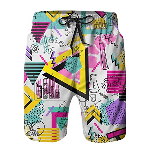 Pant Bathing Suit Mens 80s 90s Swim Shorts Retro Fun Novelty Party Shorts Mesh Lined Quick Dry Mens Swim Trunks No Liner White
