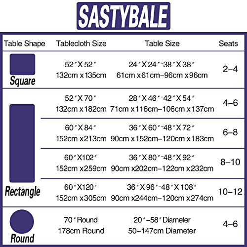 SASTYBALE Spring Ceramic/China Style Tablecloth, Blue and White Porcelain Tablecloth Spill Proof Stain Resistant Tablecloth for Kitchen Dining Picnic Party (52" x 70", Rectangle/Oblong(4-6 Seats))