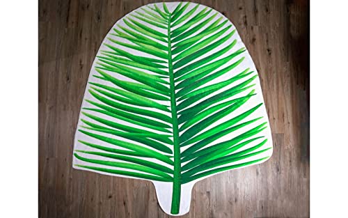 Giant Serene Palm Leaf Blanket - Large Leaf Shaped Blanket 90''x76'' Soft Plush Plant Shaped Throw Blanket Palm Leaf Blanket Shape Design Decorative for Couch Sofa Or Bed, White, Green